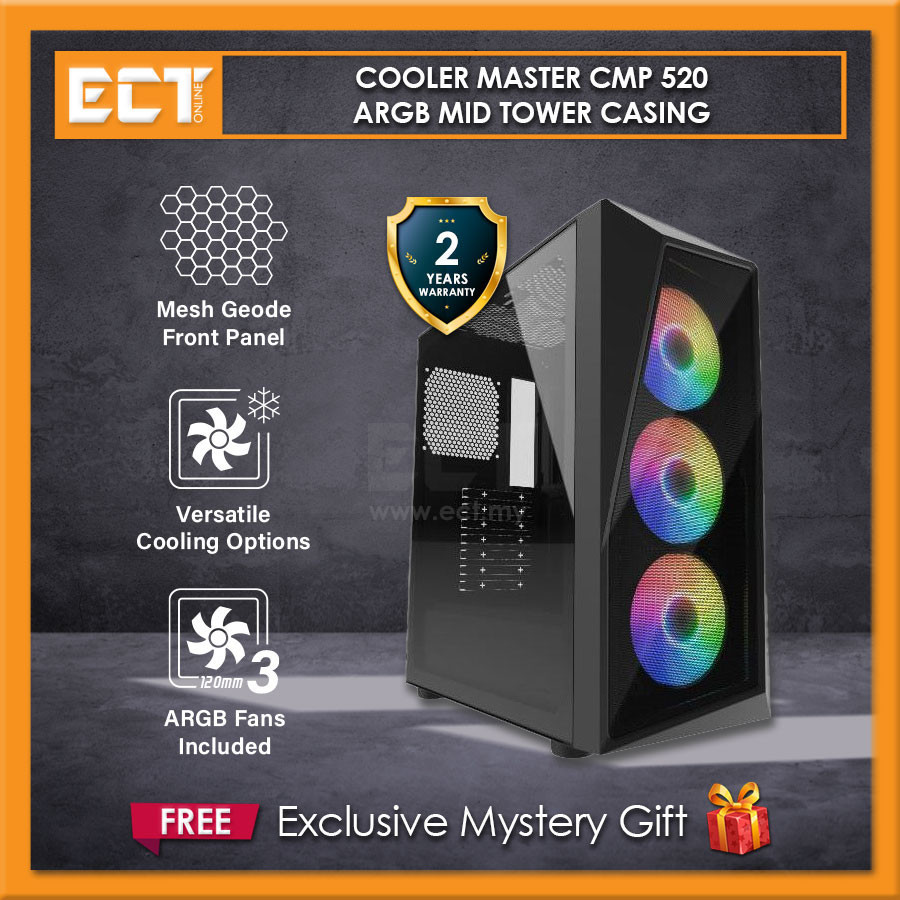 Cooler Master CMP 520 ARGB Mid Tower Casing | Shopee Malaysia