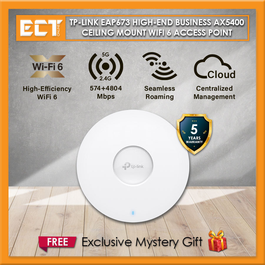 TP-Link EAP673 High-End Business AX5400 Ceiling Mount WiFi 6 Access ...