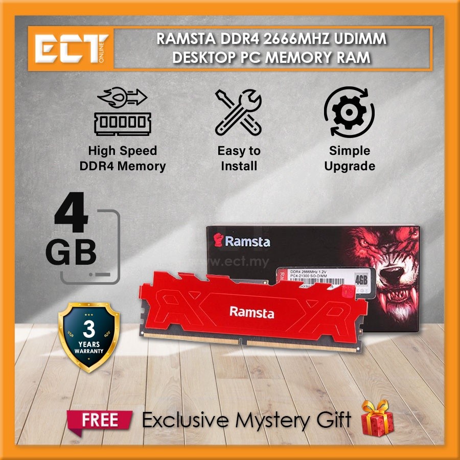 Ramsta 4GB 8GB 16GB DDR4 2666Mhz 3200Mhz UDIMM Desktop PC Memory Ram ...