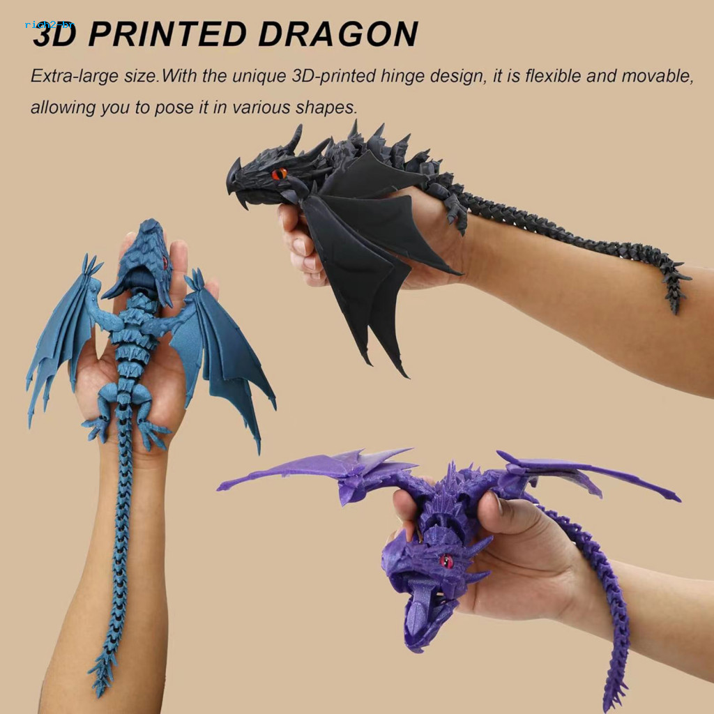Dragon Figurine with Movable Wings Dragon Ornament with Flexible Jaws ...
