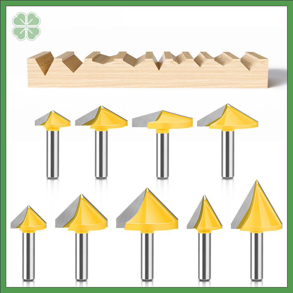 V Groove Router Bit 8mm Shank 60 90 120 150 Degree Angle Engraving Bit ...