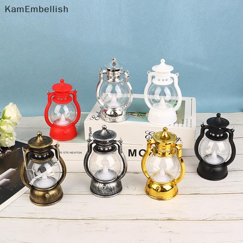 KamEm Vintage Portable Oil Lamp LED Night Lights Battery Powered Indoor ...