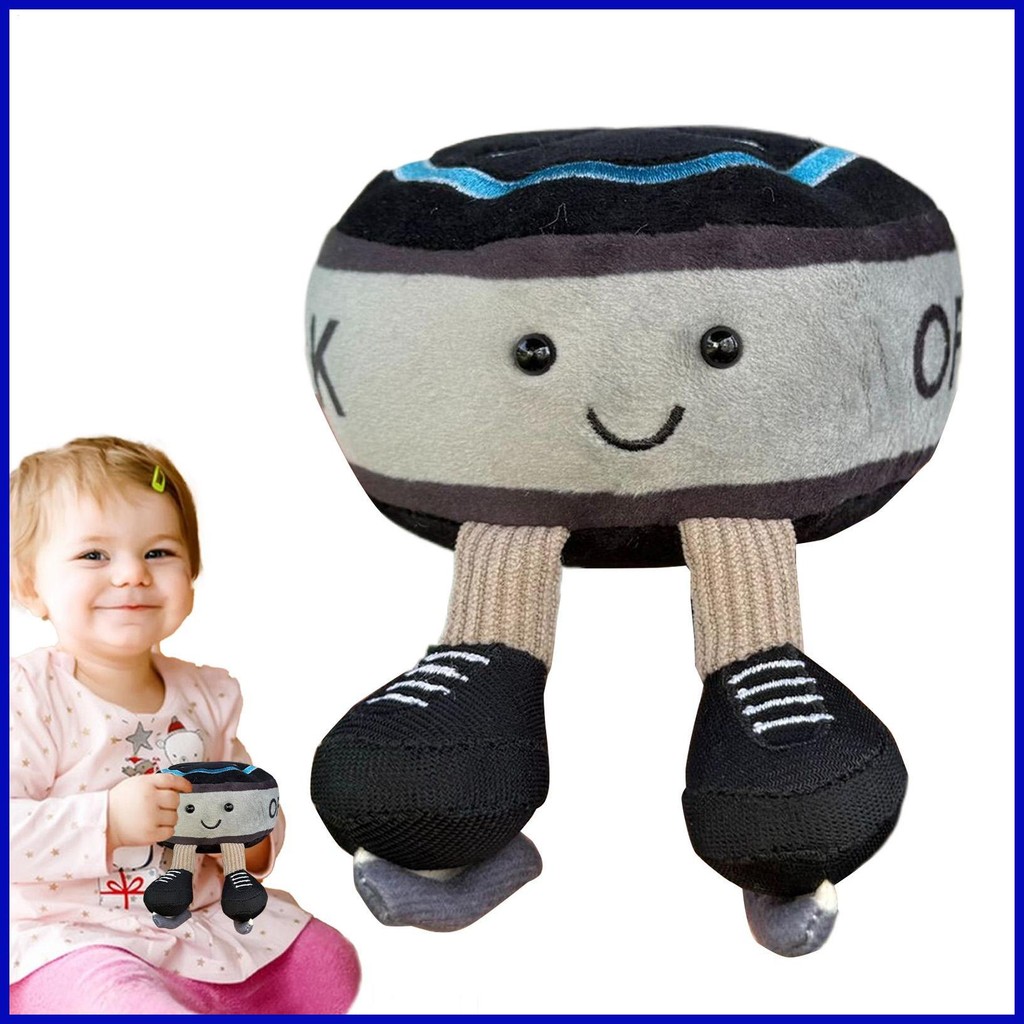 Ice Hockey Puck Plush Creative Plushie Room Decor Doll Stuffed Soft Ice ...