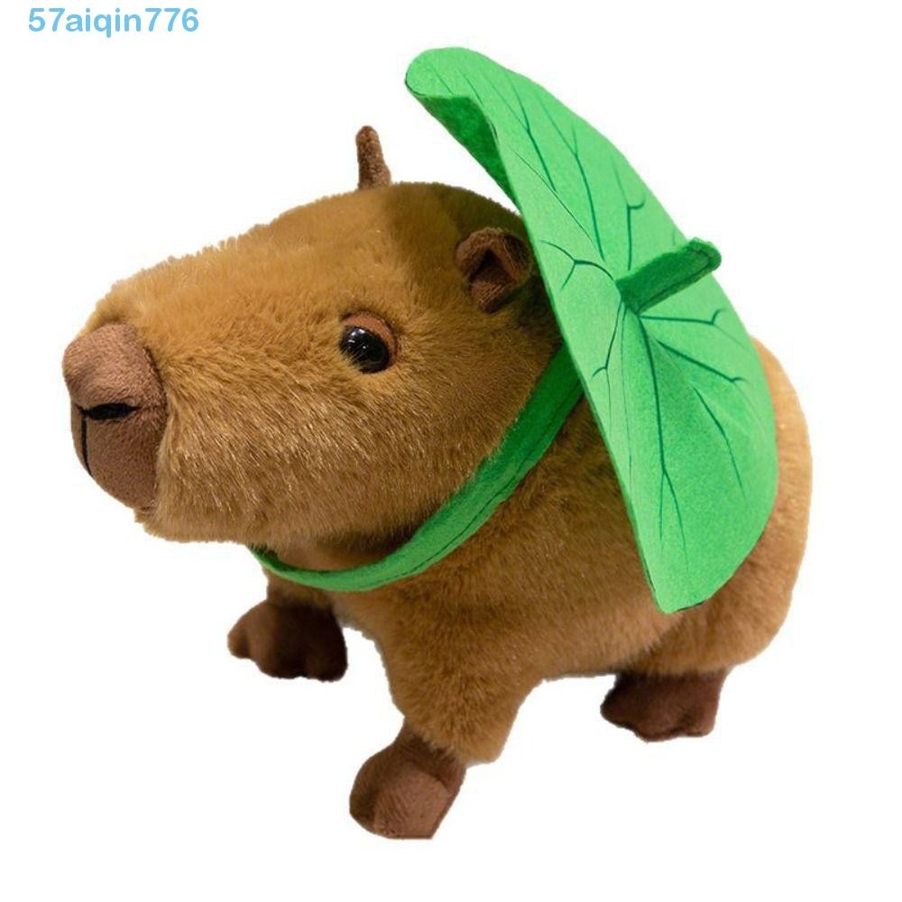 AIQIN Capybara Plush Doll, Lotus Leaf Design Green Leaves Capybara ...