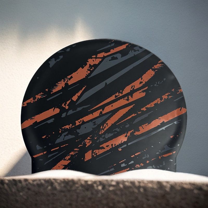 Soft Latex Swimming Cap Adult Men's Swimming Cap Fashionable Cool Waterproof Non-Strangling ...