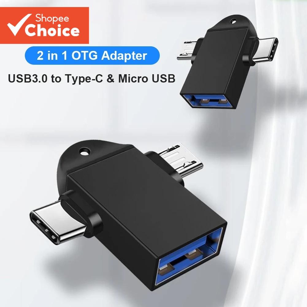 OTG Type C Micro USB 2 In 1 Male to Usb Female Cable Converter PD Fast Charger Power Adapter for ...
