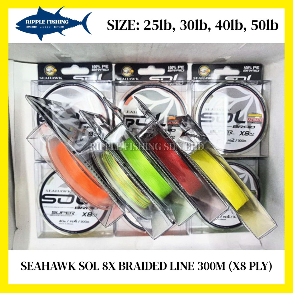 SEAHAWK SOL X8 BRAIDED LINE 300M (X8 PLY) | Shopee Malaysia