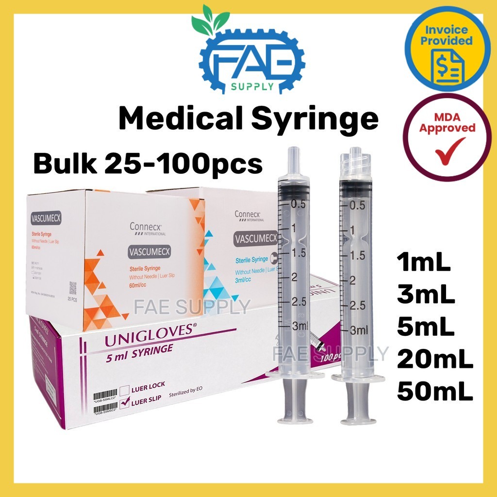 Syringe Picagari Luer Lock Luer Slip MDA 1/3/5/10/20/50 mL CC box ...