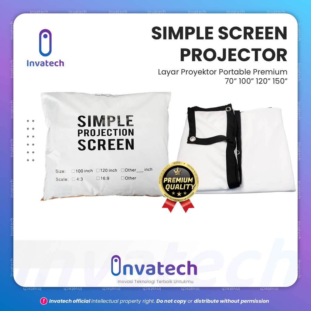LAYAR Portable Projector Screen Simple Screen Projector Screen Portable ...