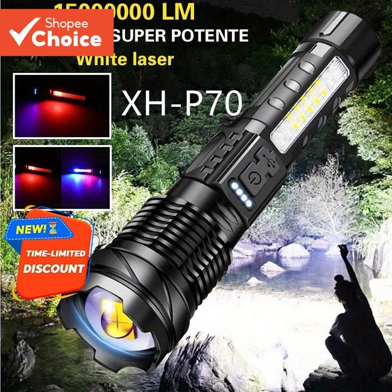 Portable Torch 15000000 LM P50 P70 High Strong Power 24w Led Flashlights Tactical Light ...