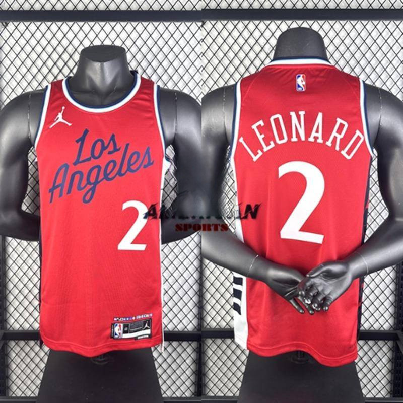 Men's NBA Los Angeles LA Clippers Kawhi Leonard Red Basketball Jersey ...