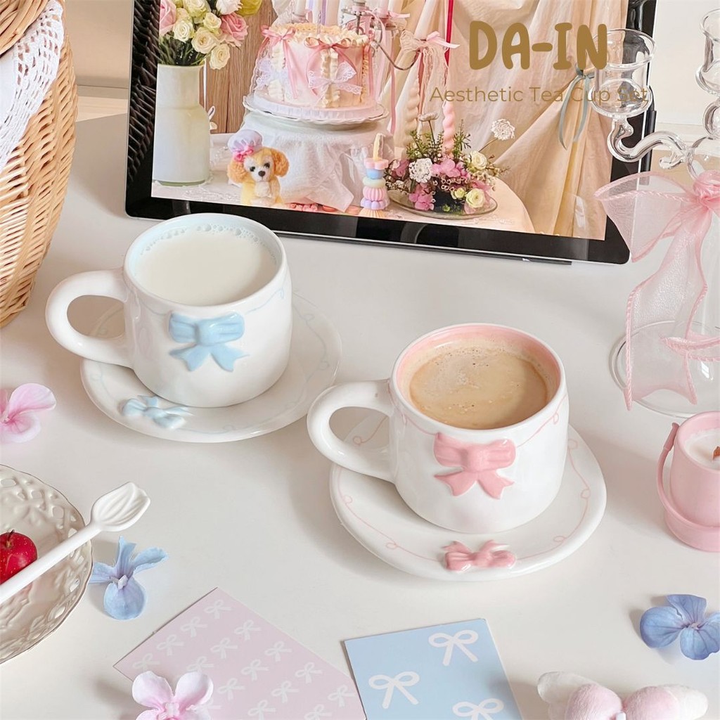 [siggi] DA-IN Coquette Aesthetic Korean Tea Cup / Aesthetic Mug ...