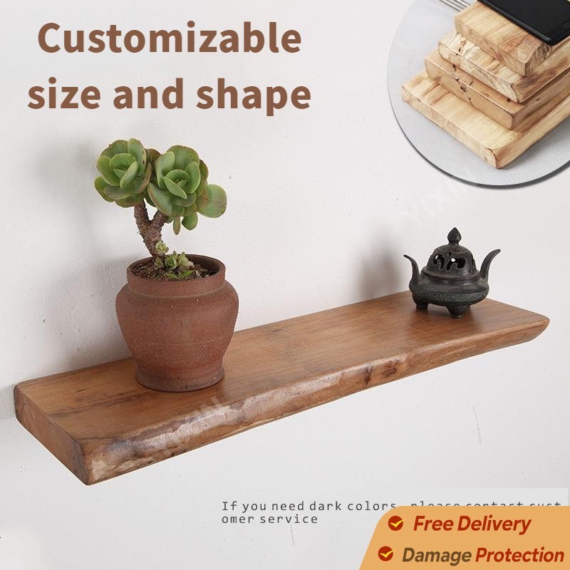 YIXIN Solid Wood Shelf Wall One Word Partition Kitchen Wall Hanging ...