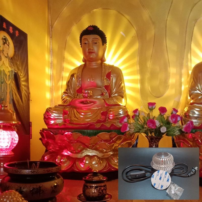LED寺庙佛像背光背景射灯观音神像佛堂插电佛光莲花灯长明灯LED temple Buddha statue backlight ...