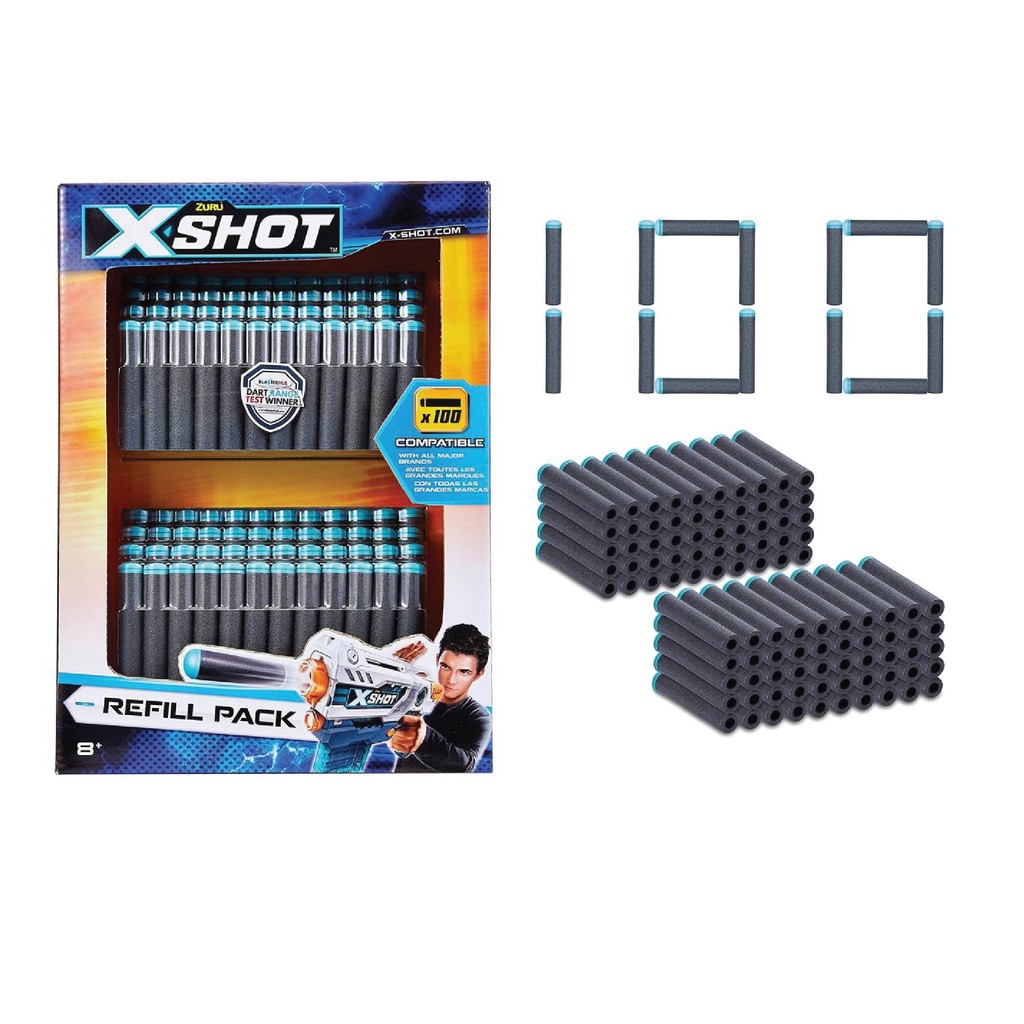 (External Packaging Damaged) Zuru X-Shot Excel 100 Pack Refill Darts ...