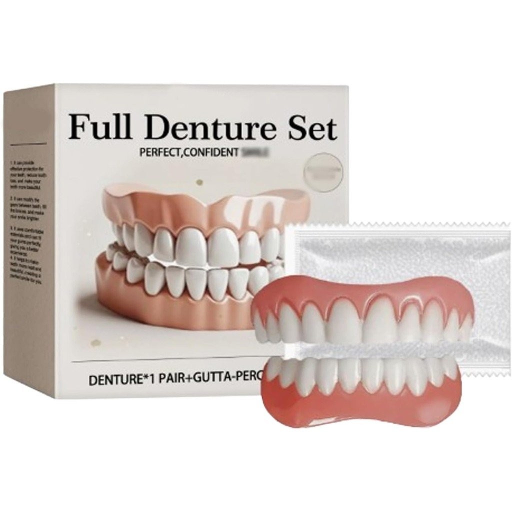 Gigi Palsu Premium Smileasego, Set Gigi Palsu Garisan Silikon, Kit ...