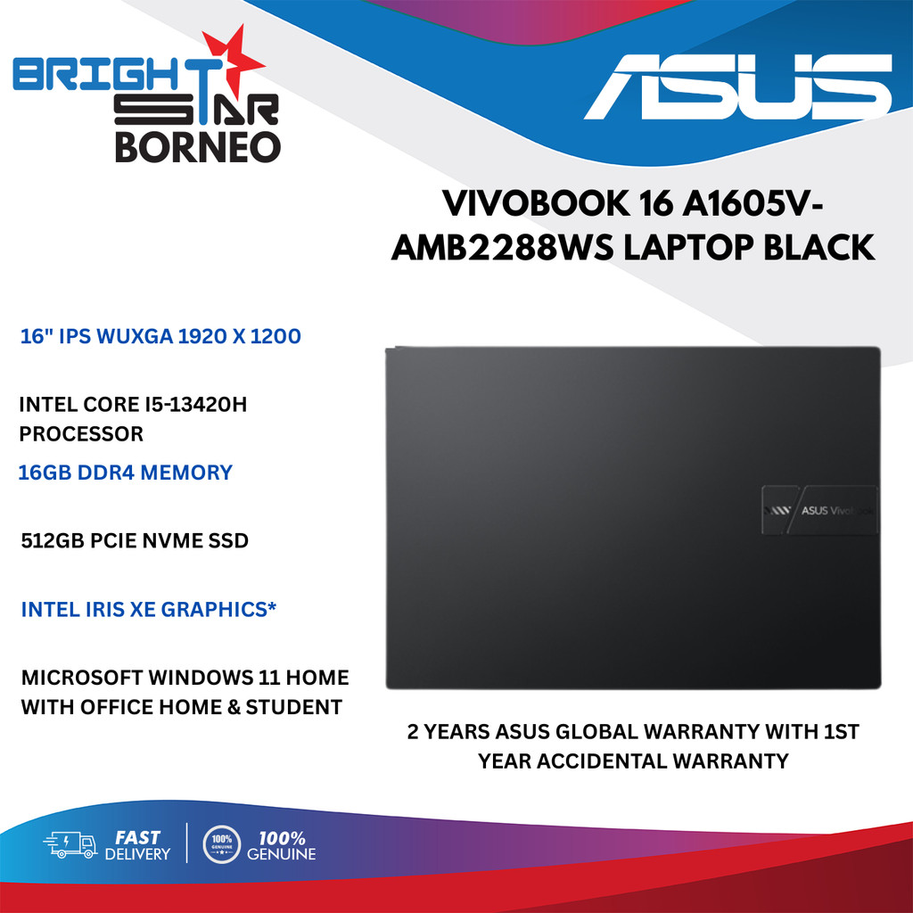 ASUS VIVOBOOK A1605V-AMB2288WS (16 WUXGA IPS 60HZ / I5-13420H / 16GB OB DDR4 / 512GB PCIE G3X4 ...