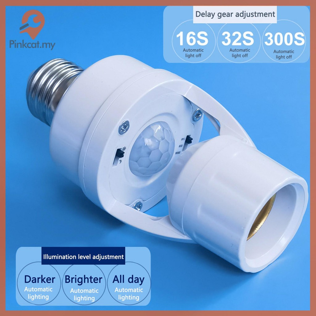 Pinkcat 360 Degrees Human Induction Motion Sensor Lamp Socket Base AC85 ...