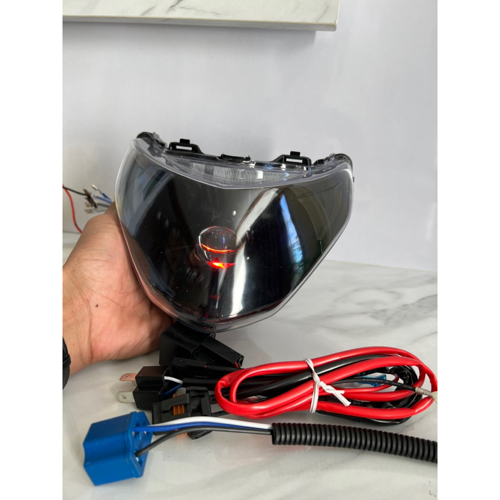 CAHAYA Spin headlamp new 125 custom biled H4 mini laser Original biled ...