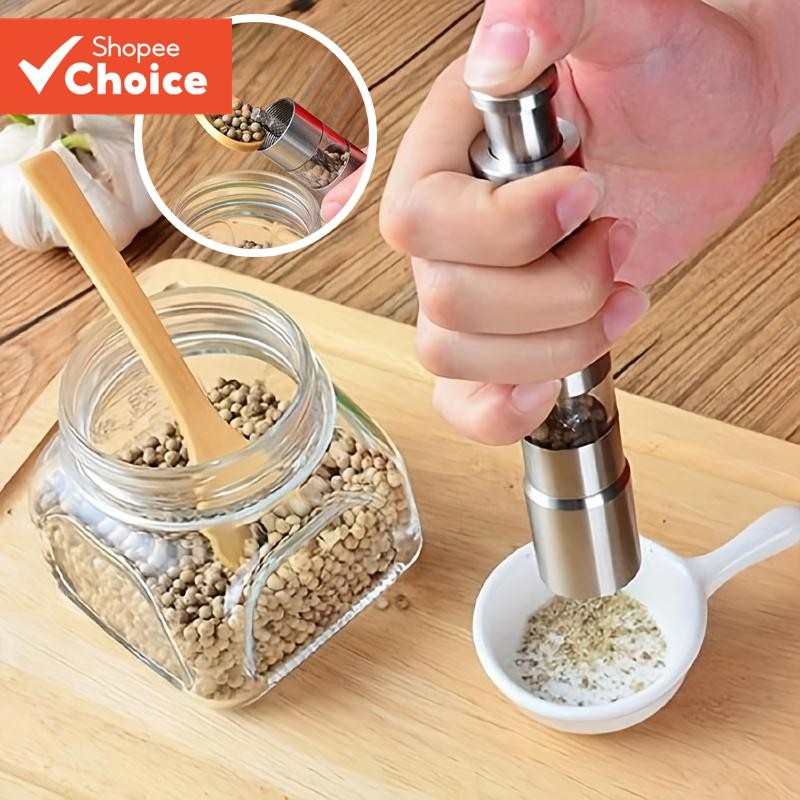 1 Pack Kitchen Stainless Steel Mini Manual Press Pepper Grinder ...