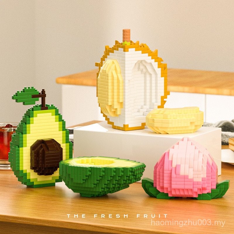 Compatible Lego Building Blocks Assembled Fruit Durian Peach Banana ...