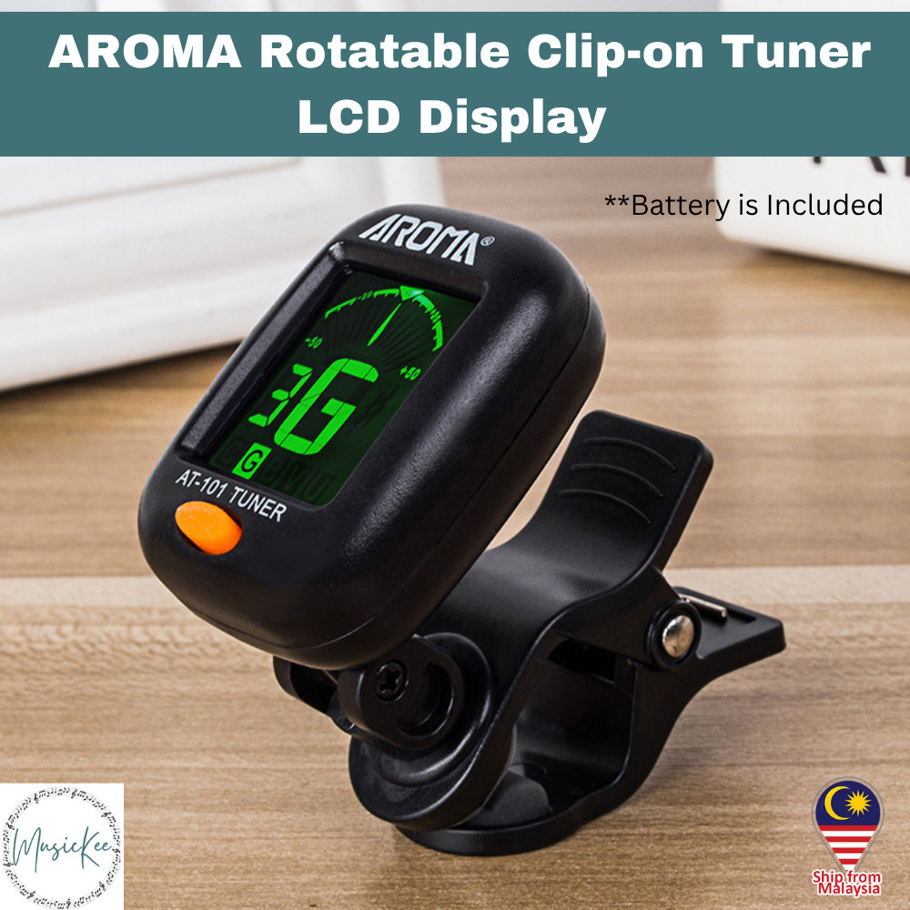 AROMA AT-01A/AT-101/BY-01 Tuner Rotatable Clip-on Tuner for Chromatic ...