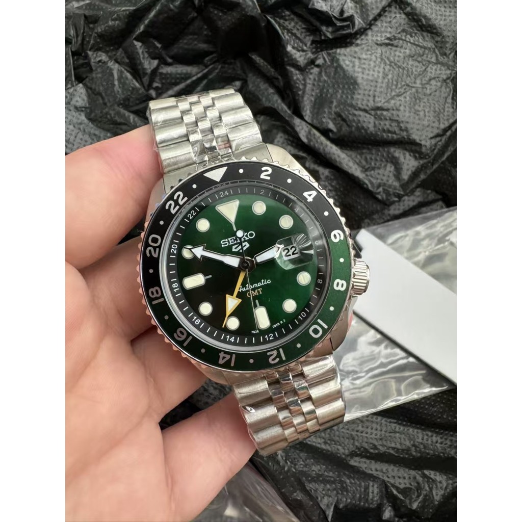 SKO Men's Watch GMT Steel Band Waterproof Water Ghost Mechanical Diving ...