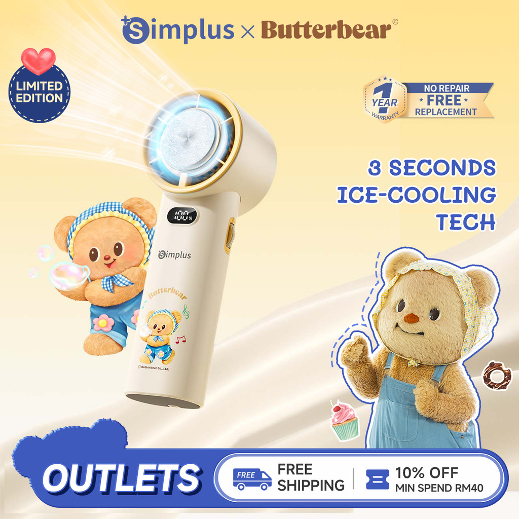 Simplus x Butterbear Portable Fan | Mini Handheld Fan | 100 Speed Levels | High Speed | Ice ...
