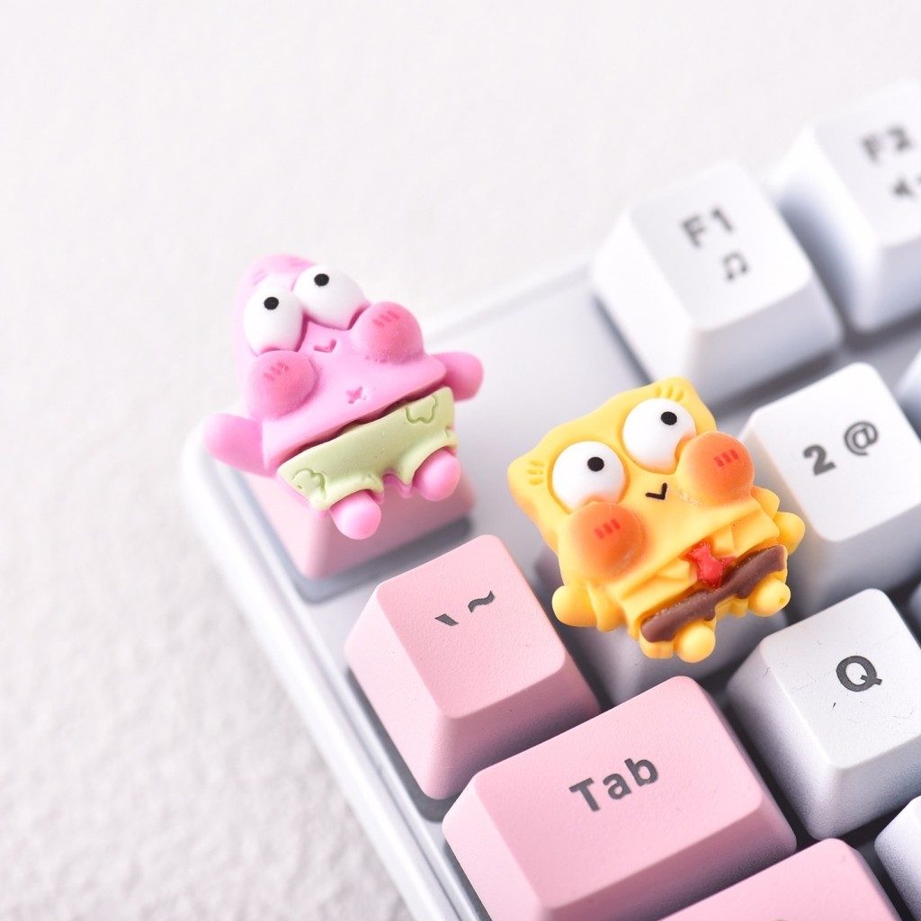 Cartoon Cartoon Resin SpongeBob SquarePants Pie Big Star Keycap Cross ...