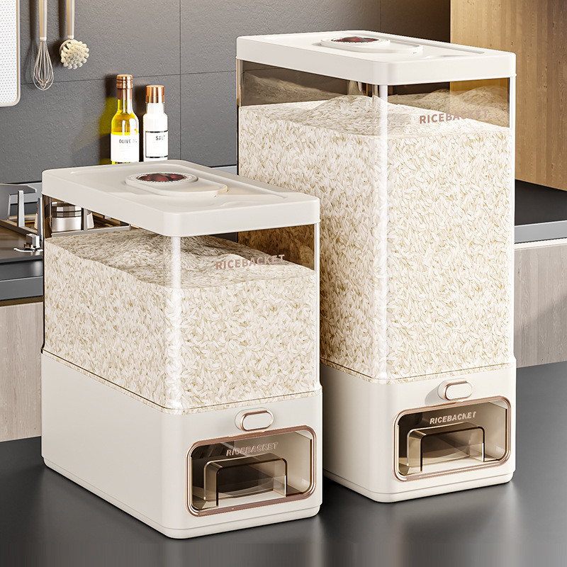 Kitchen 5 KG/10 KG Rice Container One-Touch Rice Dispenser Visible ...