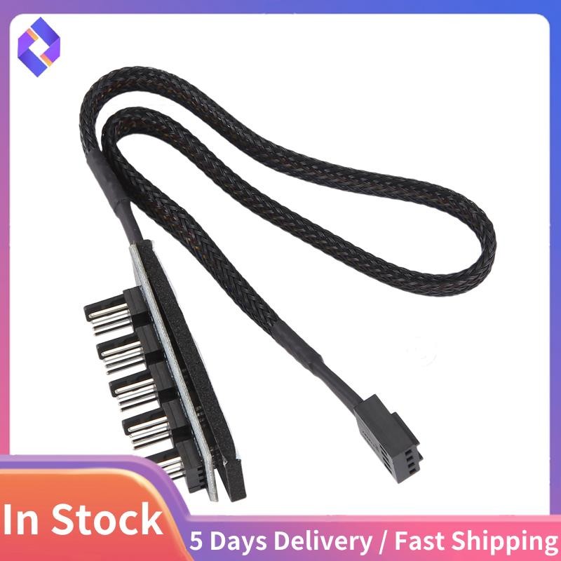 Host Case PC Cooler Fan Power Cable 1 Female to 5 Male 4Pin Socket Fan ...