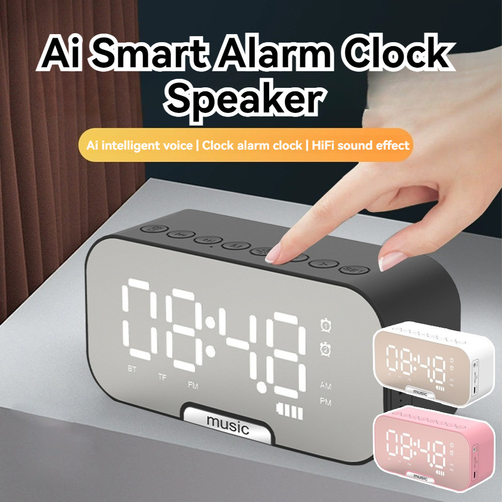 🔥【Ready Stock】🔥Bluetooth Speaker Wireless with FM Radio LED Mirror ...