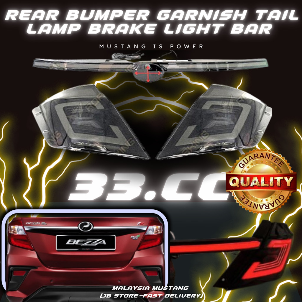 NEW MODEL V6 PERODUA BEZZA REAR BUMPER GARISH TAIL LAMP BRAKE LIGHT BAR ...