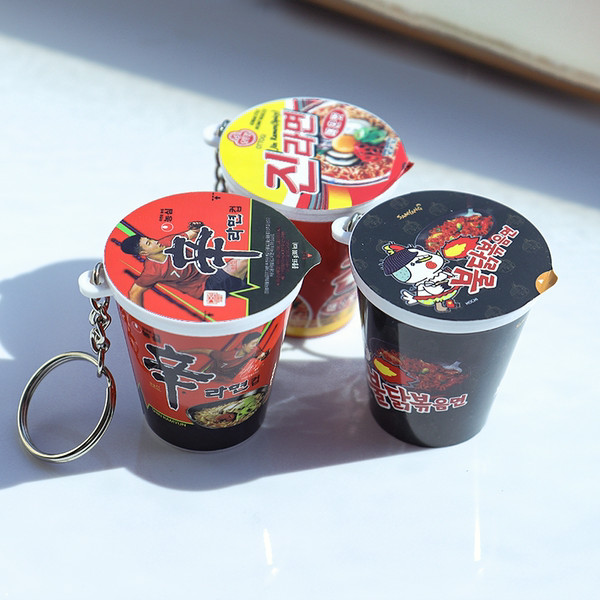Simulation Mini Food Toys Japanese Korean Turkey Noodle Keychain Gold ...