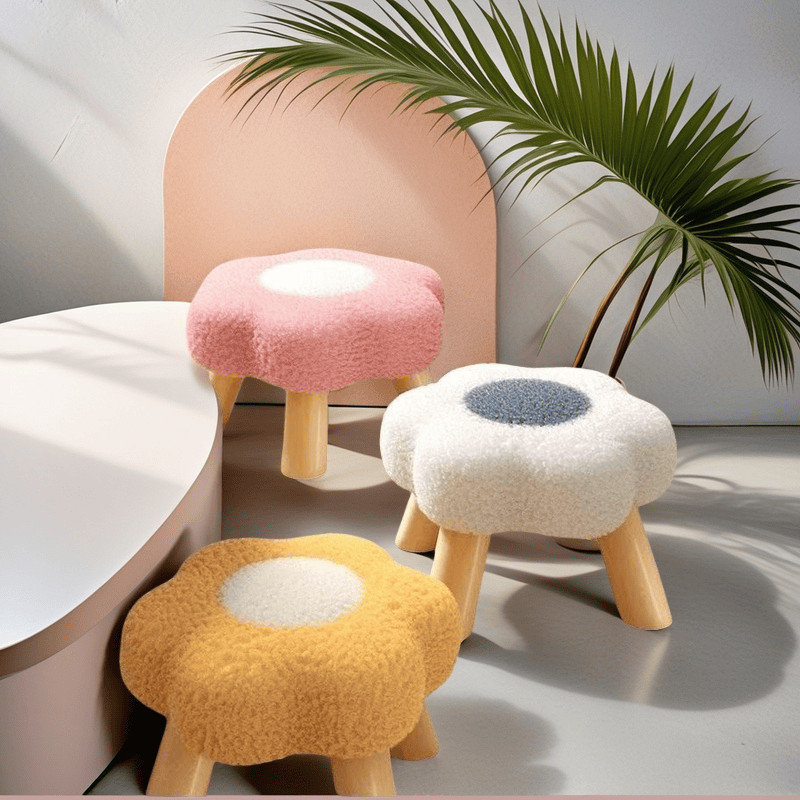 Flower Stool Household Influencer Cloud Bench Sofa Living Room Children Cute Cute Girl Bedroom ...