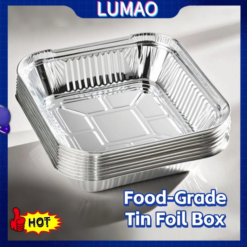 Thickened Square Aluminum Foil Tin Box Oil Proof Square Tin Foil Tray ...