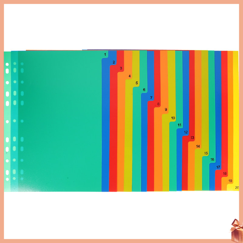 🎉 20pcs Binder Dividers PP Durable Writable Tabs A4 File Separator ...