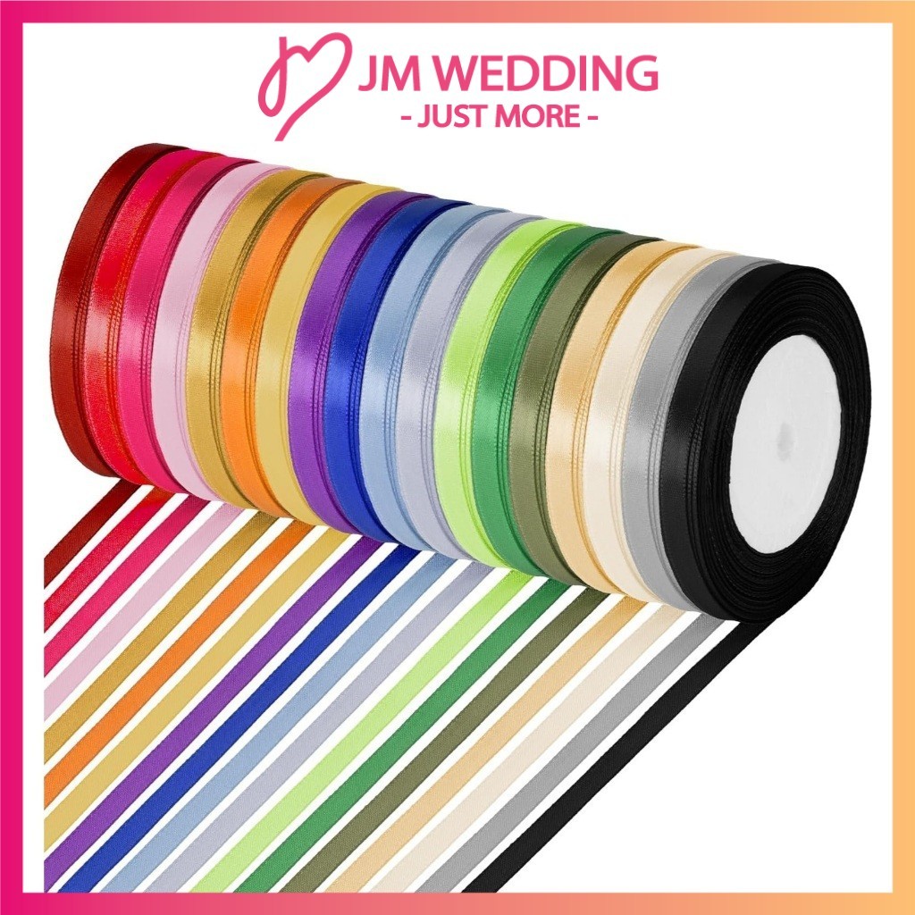 JM #𝐇𝐎𝐓 𝐒𝐚𝐥𝐞(22m)0.6/1.2cm Satin Ribbon Reben Riben Craft Hias Bow ...