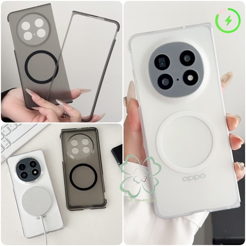 Ultra Thin Magnetic Matte Clear Black Hard Case Casing for Oppo Find N5 ...