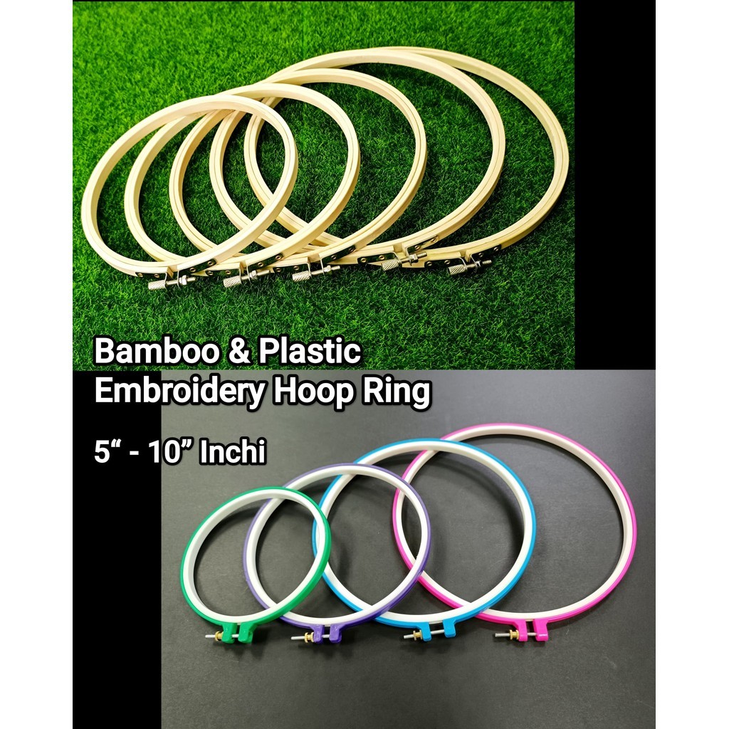 Pemidang Sulam/ Ram Sulam Bamboo & Plastic/ Alat Sulaman Gelung Bamboo ...