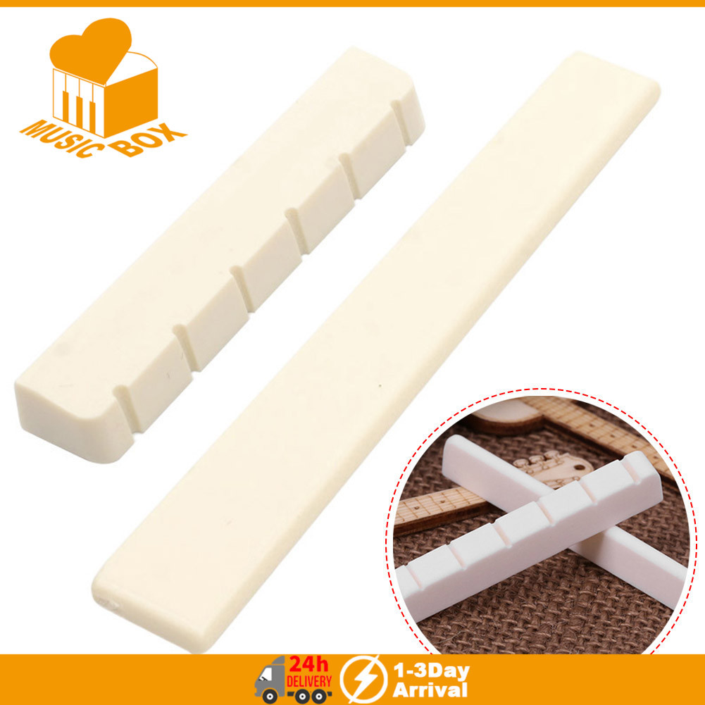 6 String Bone Classical Guitar Bridge Saddle and Nut White Bone Bridge ...