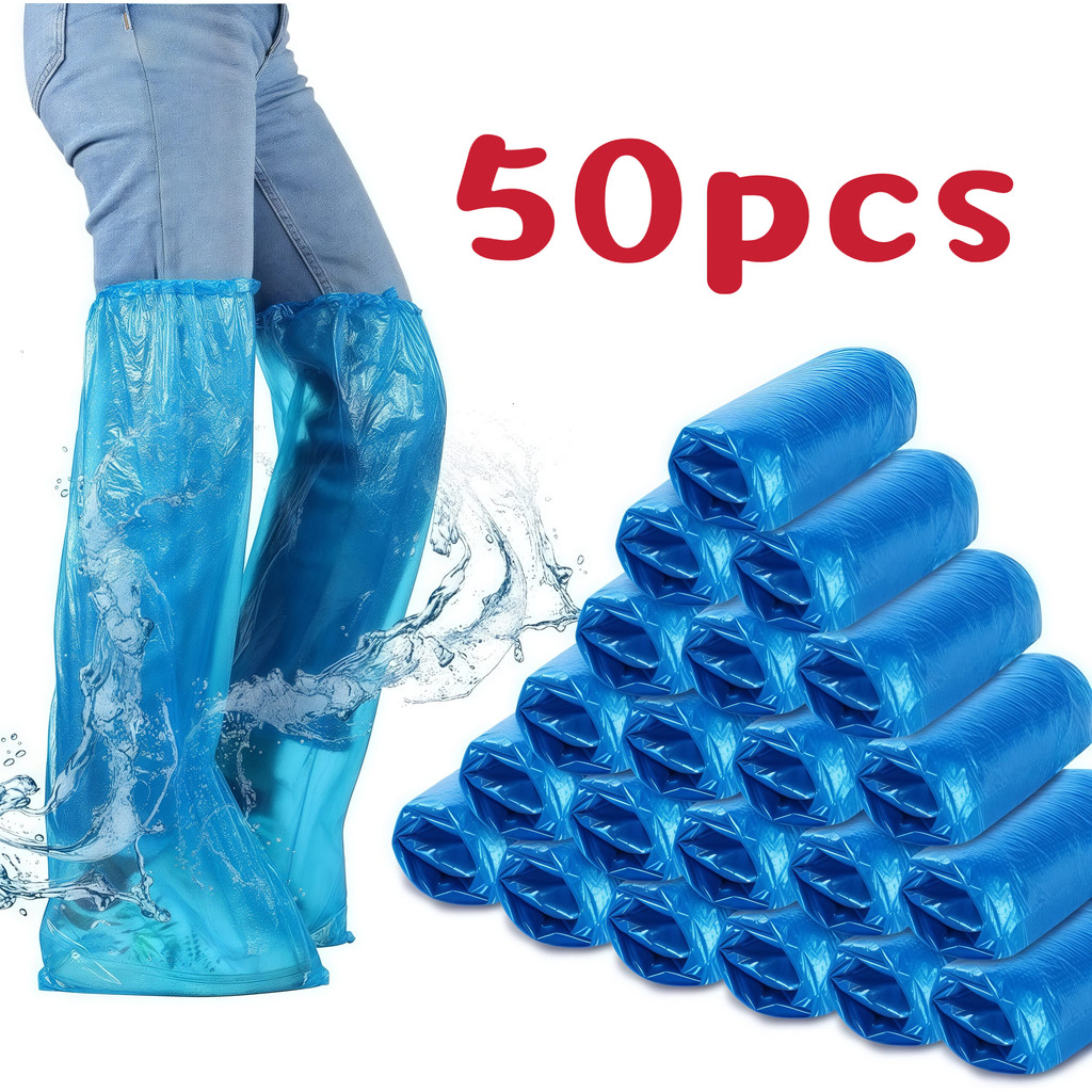【50PCS】Disposable Shoe Cover PP Boot Protector Elastic Waterproof ...