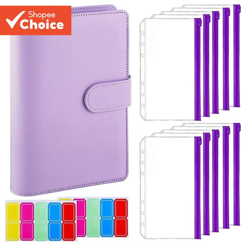 A6 Binder Planner Notebook Binder Pockets Storage Cash Envelope Bills ...