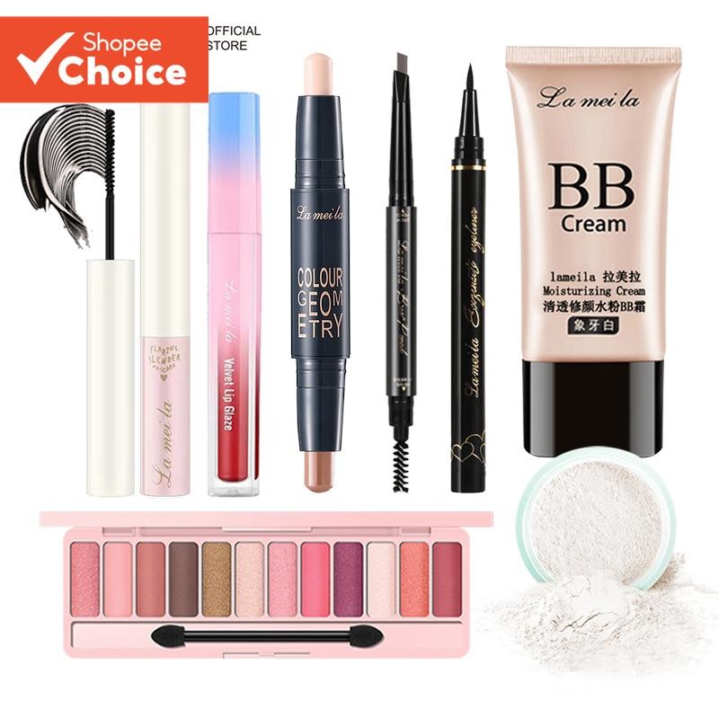 LAMEILA 8 Pcs Set Professional Makeup Set Concealer BB Cream + Loose ...