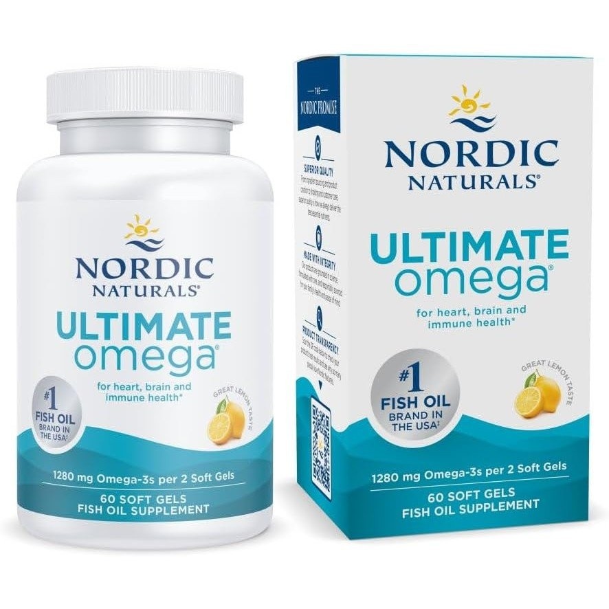 Nordic Naturals Ultimate Omega, Lemon Flavor - 60 Soft Gels - 1280 mg ...