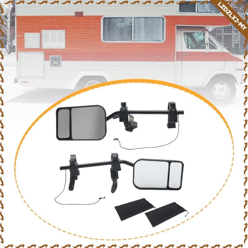[Dovewill] Extended Towing Mirrors Rear View Side Clip on Clamp on ...