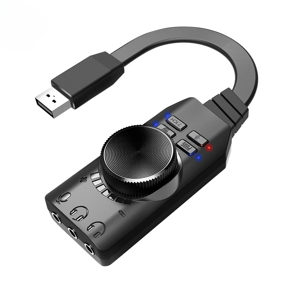 7.1 Channel External USB Computer Game Sound Card for PUBG Gaming ...