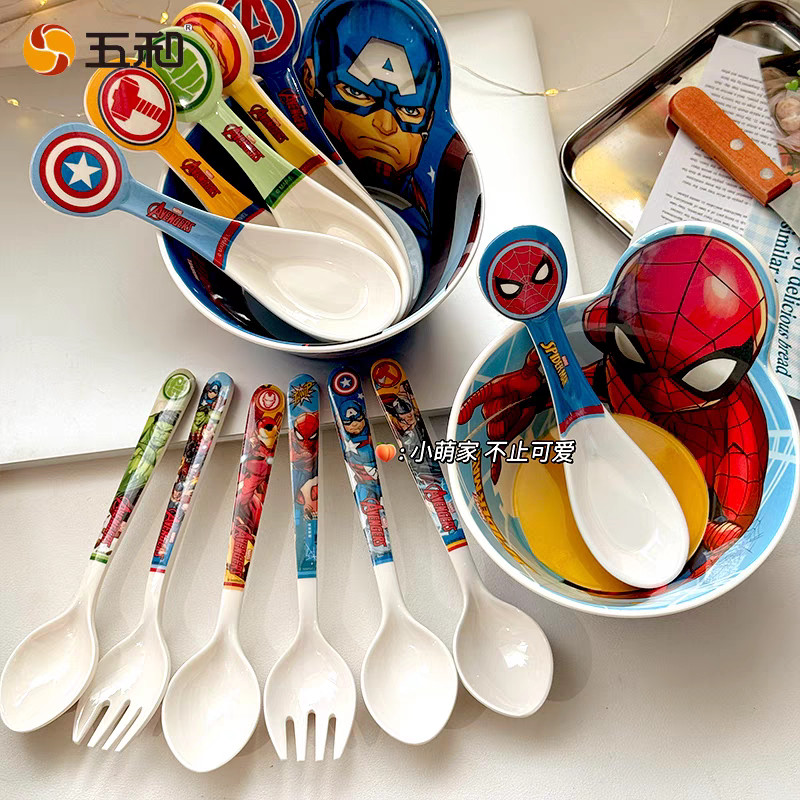 Disney Spiderman Cartoon Feeding Utensil Set - Anti-Slip Baby Spoon ...