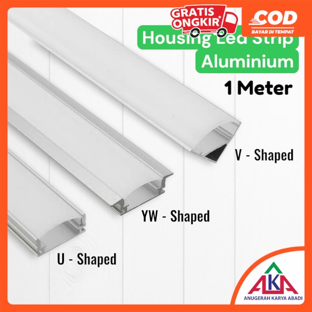 SIKU Rigid Bar Aluminum LED Strip Housing Hood U / V / YW Shape Flat ...