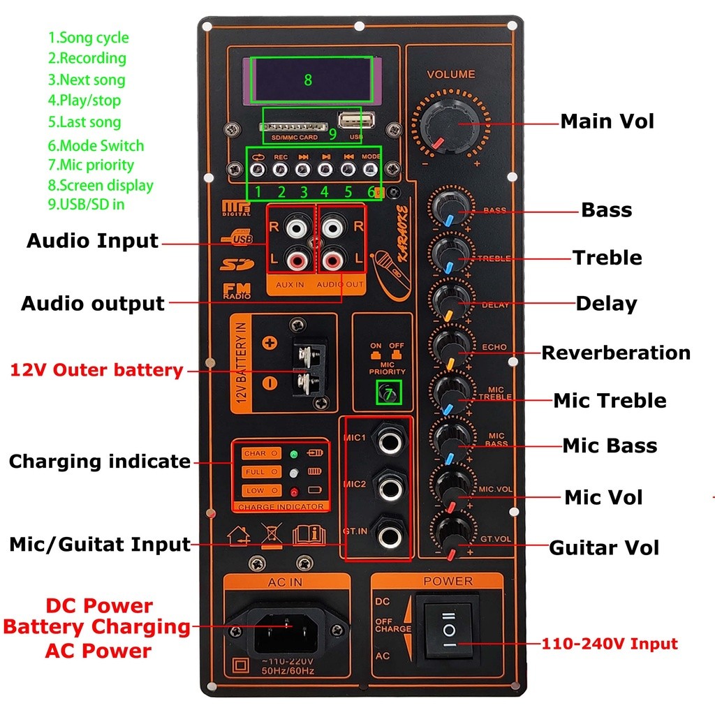 AC 12/110V/220V digital Bluetooth stereo 150W amplifier board, suitable ...